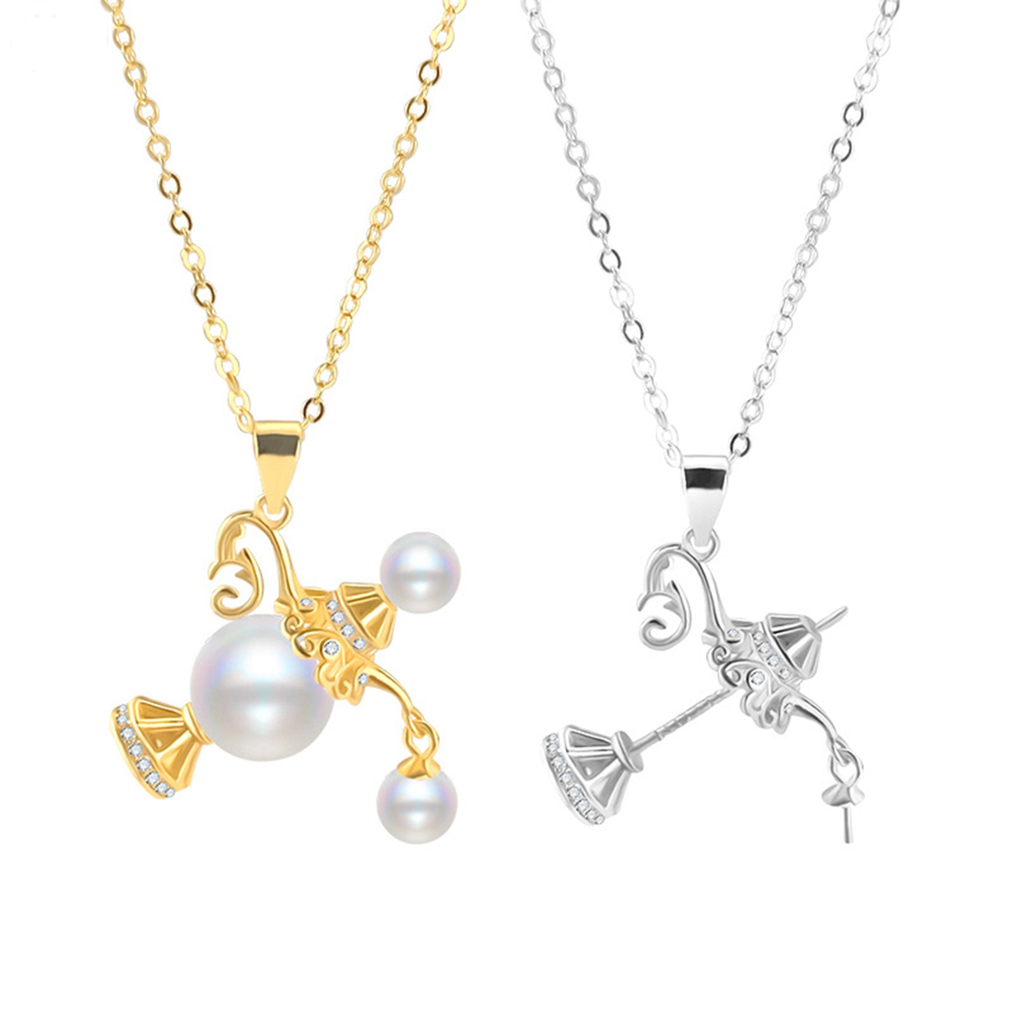 S925 Sterling Silver Pearl Pendant Settings – Feliz Pearl