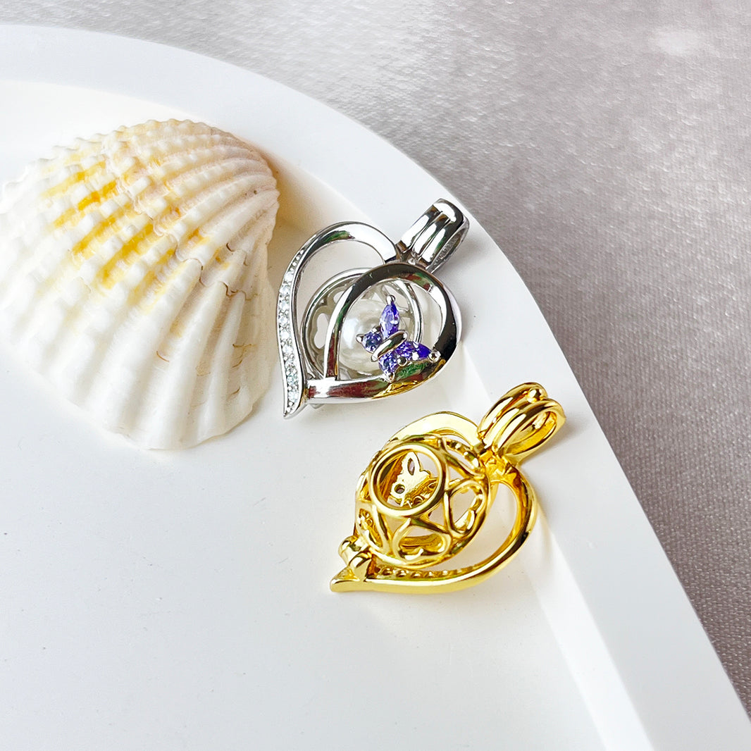 S925 Sterling Silver Pearl Cage Pendant – Feliz Pearl